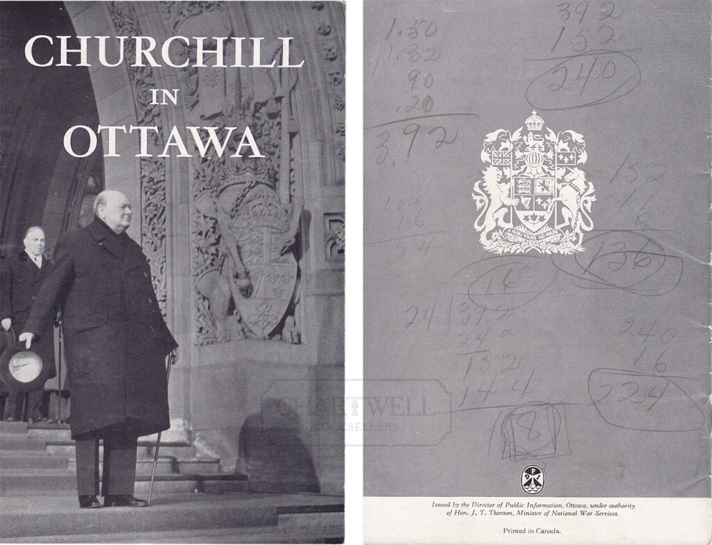 CHURCHILL IN OTTAWA - Chartwell Booksellers